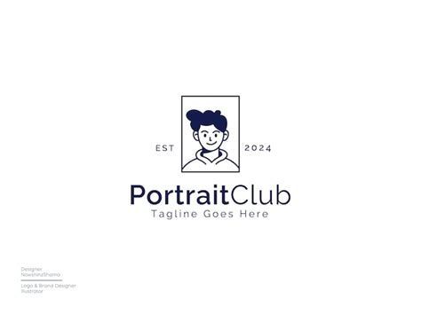 초상화 로고 프리미엄 벡터
