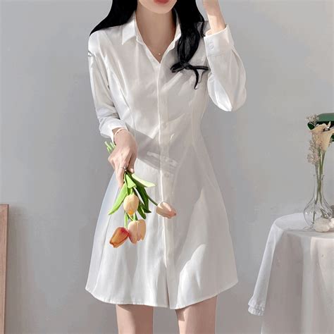 마이블링 3color허리끈 멜로 셔츠 카라 슬림 라인 뒷리본 미니 원피스 데이트 봄 하객