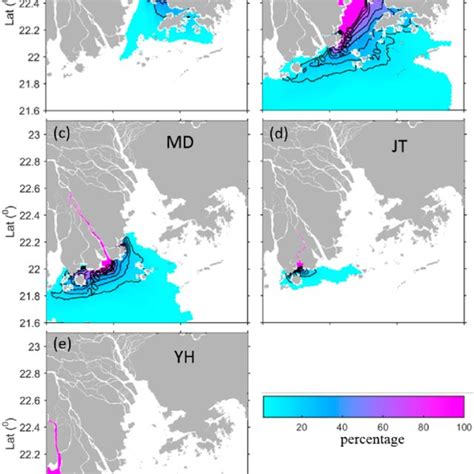 Contours Showing The Total Percentage Of Time That The Tracer Download Scientific Diagram