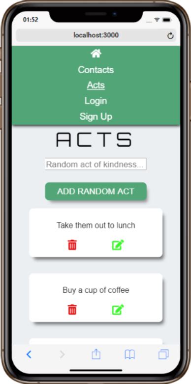 github random acts front end