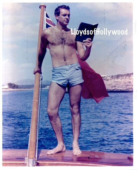 Sean Connery Scottish Actor Handsome And Muscular Hunk In Trunks Hairy Chest James Bond 007