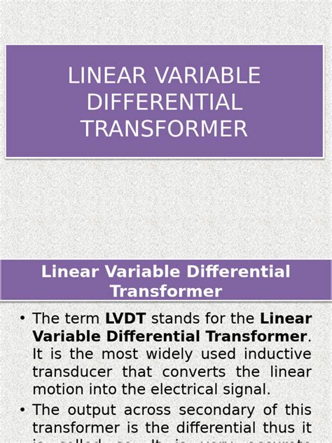 Linear Variable Differential Transformer Pdf Transformer