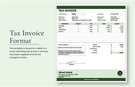 Tax Invoice Format Download In Excel Google Sheets Template Net