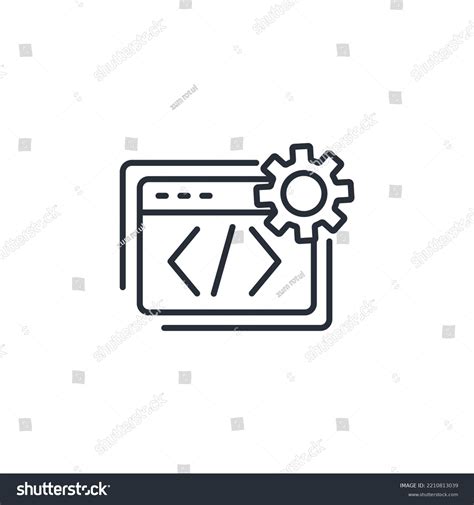 Coding Thin Line Icons Vector Illustration Stock Vector Royalty Free 2210813039 Shutterstock