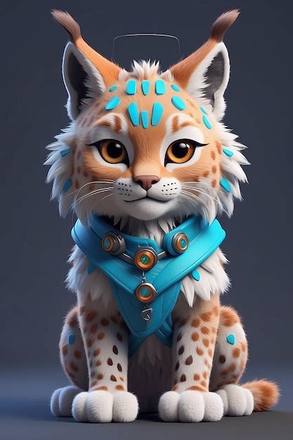 Premium Photo | Super cute Lynx in the style of pixar cartoon generative ai
