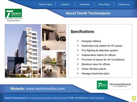 Teerth Technospace Commercial Projects In Baner Pune For Sale