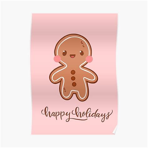 Gingerbread Man Poster For Sale By Lykkelilje Redbubble