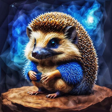 A Small Hedge Sitting On Top Of A Tree Stump Cute Hedge Stock Illustration Illustration Of