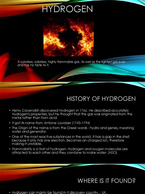 Hydrogen A Colorless Odorless Highly Flammable Gas As Well As The