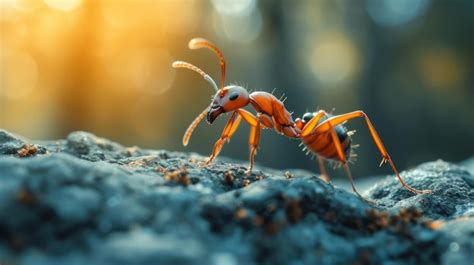 Premium Photo Ant Foraging On Autumn Forest Floor