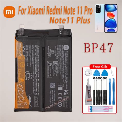 BP47 4500mAh Battery For Xiaomi Mi Redmi Note 11 Pro Note 11 Plus Replacement Batteries Tools