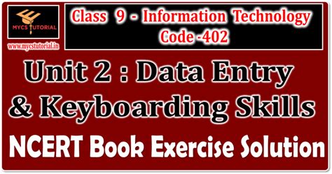 Class 9 Information Technology Code 402 Unit 1 Introduction To IT ITeS