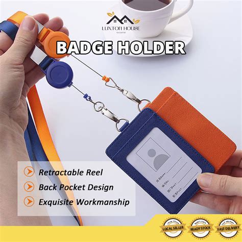 Sg Card Holder Lanyard Badge Holder Lanyard With Retractable Reel