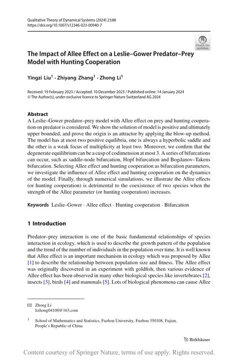The Impact Of Allee Effect On A Lesliegower Predatorprey Model With