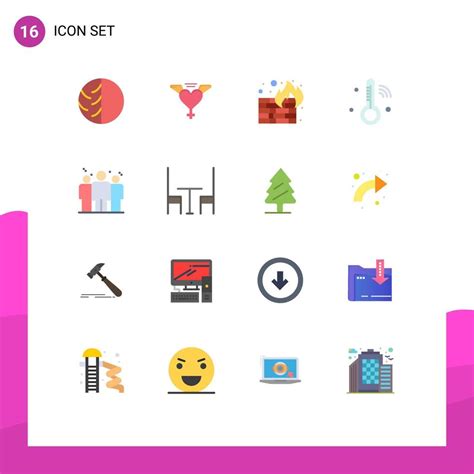 Set Of 16 Vector Flat Colors On Grid For Thermometer Iot Wings Internet Of Things Security