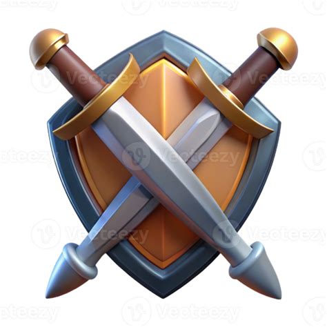 Beautiful Traditional 3d Render Swords And Shield Emblem 4k 56556660 Png