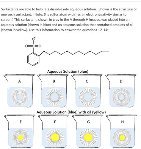 Solved Surfactants Are Able To Help Fats Dissolve Into