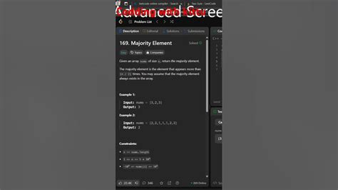 Dsa Question Majority Element Leetcode Question Youtube