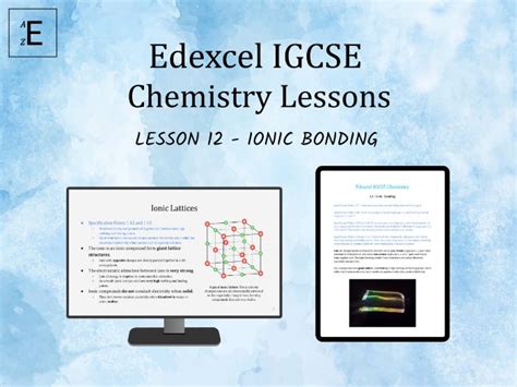 Edexcel Igcse Chemistry Lesson 12 Ionic Bonding Teaching Resources