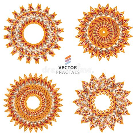 Vector Colorful Abstract Fractal Set Stock Vector Illustration Of Clean Fractal 115323691