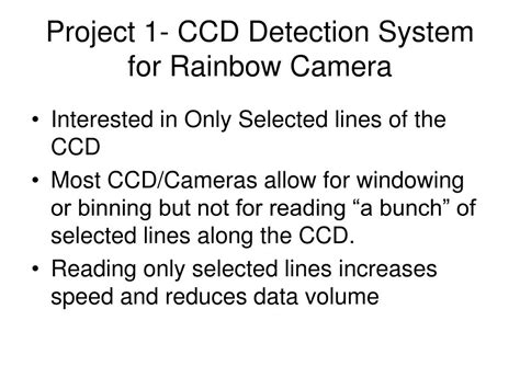 Ppt Ccd Detection System For Rainbow Camera Ccd Readout System For Ppt Ccd Detection System For Rainbow Camera Ccd Readout System For