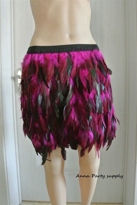 Hot Pink Feather Skirt For Dancing Showgirl Party Supply Etsy