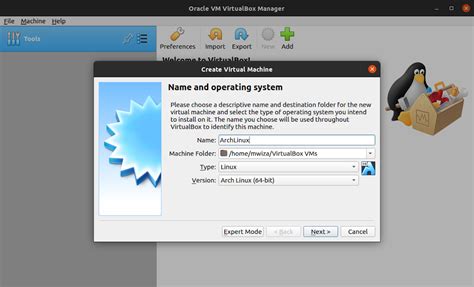 how to install arch linux on virtualbox using the guided installer