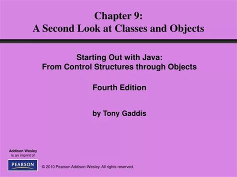 Ppt Chapter 9 A Second Look At Classes And Objects Powerpoint