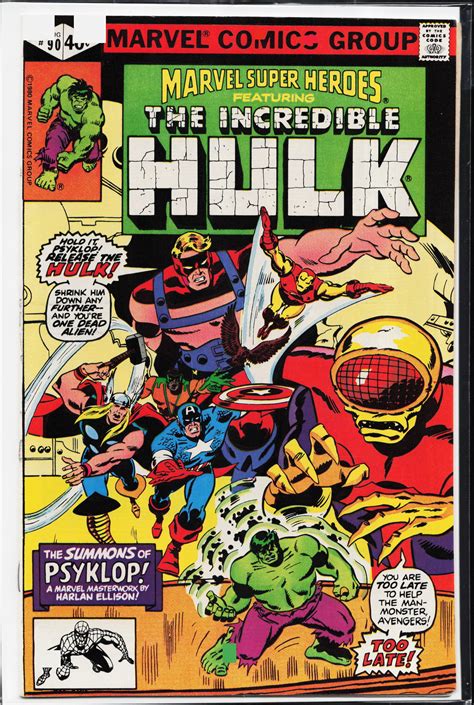 Marvel Super Heroes 90 1980 Hulk Comic Books Bronze Age Marvel