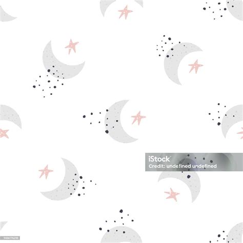 손으로 그린 반달이있는 완벽한 패턴 다른 인쇄물 보육원 벽지 천 디자인에 적합합니다 0명에 대한 스톡 벡터 아트 및 기타 이미지 Istock