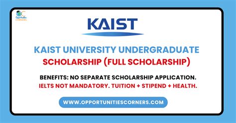 Kaist University Undergraduate Scholarship 2025 Regular Track