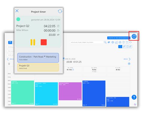 Project Timer Function Projectmanagement Timetrack