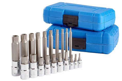 20pc XZN 12 Point MM Triple Square Spline Bit Socket Set Tamper Proof