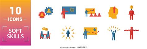 Soft Skills Icon Set Include Creative Stock Vector Royalty Free