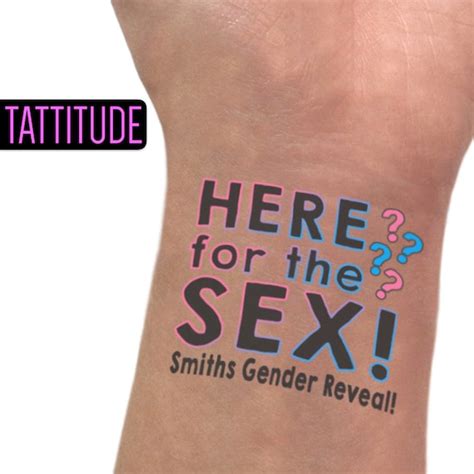 Here For The Sex Boy Or Girl Gender Reveal Ideas Party Tattoos Etsy