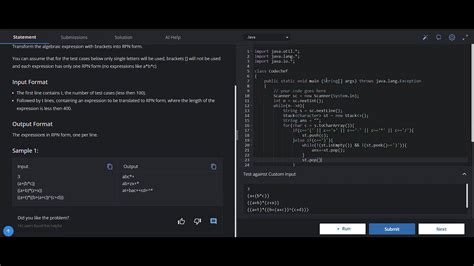 Transform The Expression Code Chef Java Solution Java Code Chef