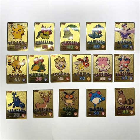 【傷や汚れあり】 16種セット Meiji ポケットモンスター ゲットカード金 （ピカチュウ ルギア 他） ポケモン 明治