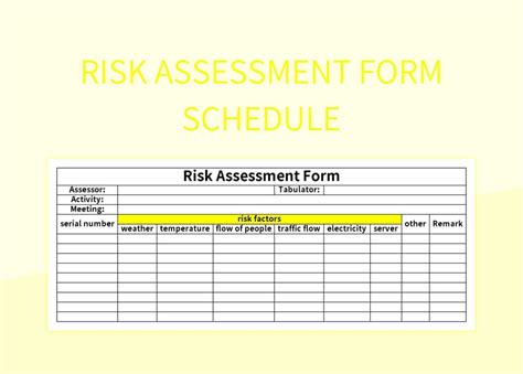 Free Risk Assessment Templates For Google Sheets And Microsoft Excel