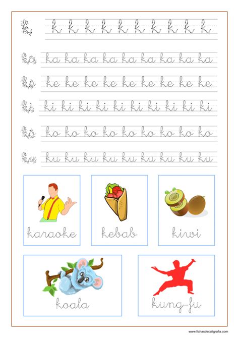 Ejercicios Letra K Para Imprimir La Letra K Es Una Esta Conformada