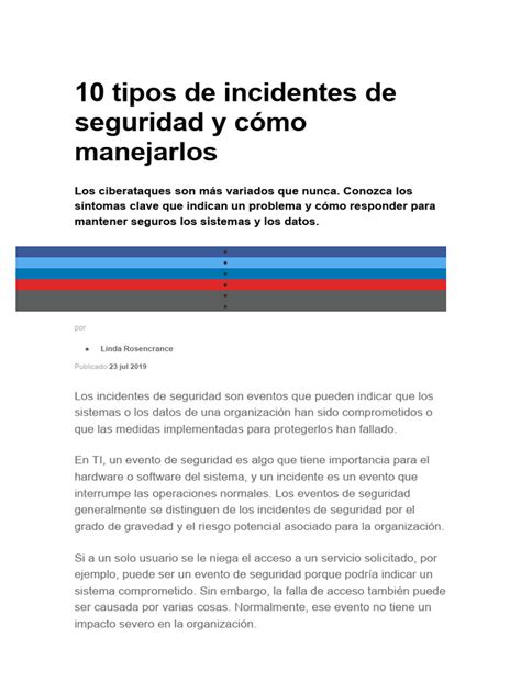 10 Tipos De Incidentes De Seguridad Y Cómo Manejarlos Descargar