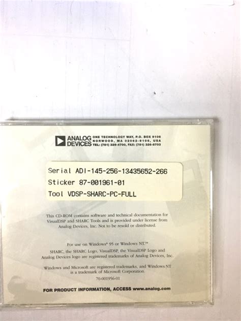 Analog Devices Vdsp Sharc Pc Full Visualdsp Computer Software Bmi