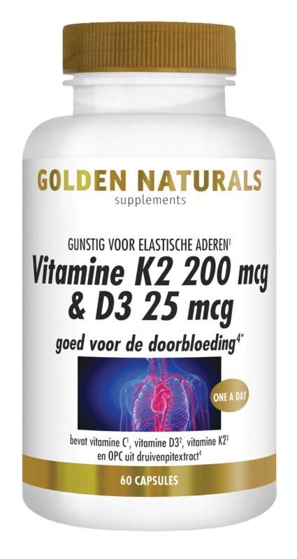 Golden Naturals Vitamine K2 200 Mcg D3 25 Mcg Vitadvice BV