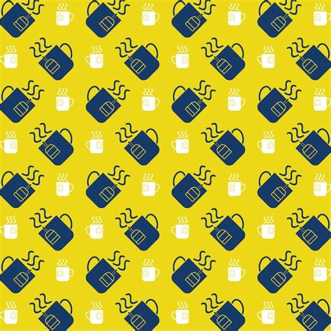 Premium Vector Tea Icon Repeating Trendy Pattern Colorful Vector