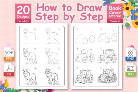 How To Draw Step By Step Pages For Adult Graphic By PixelOriel Creative Fabrica