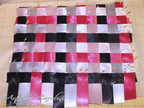 Artfully Caroline Naughty Notions Challenge A Woven Ribbons Experiment