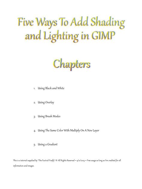 5 Ways To Add Shading And Lighting In Gimp Pdf Color Shadow