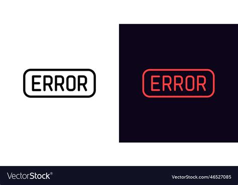 Outline Error Icon With Editable Stroke Text Vector Image