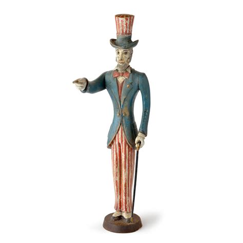 Bonhams Skinner Carved Polychrome Figure Of Uncle Sam United States