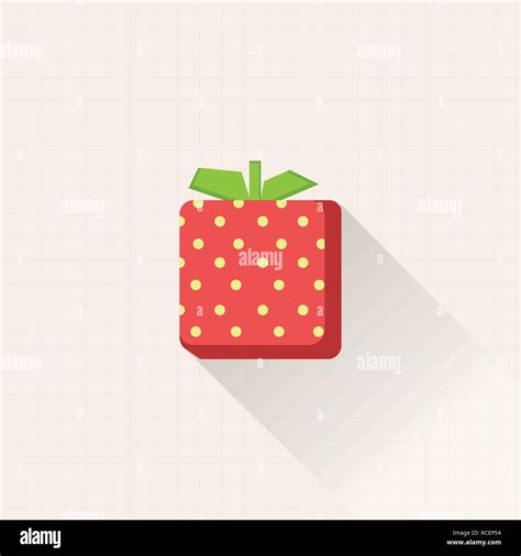 Design Fresh Strawberry Icon With Pastel Grid Background Vector 3d