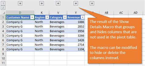 Only Display Used Fields On Pivot Table Show Details Sheet Excel Campus